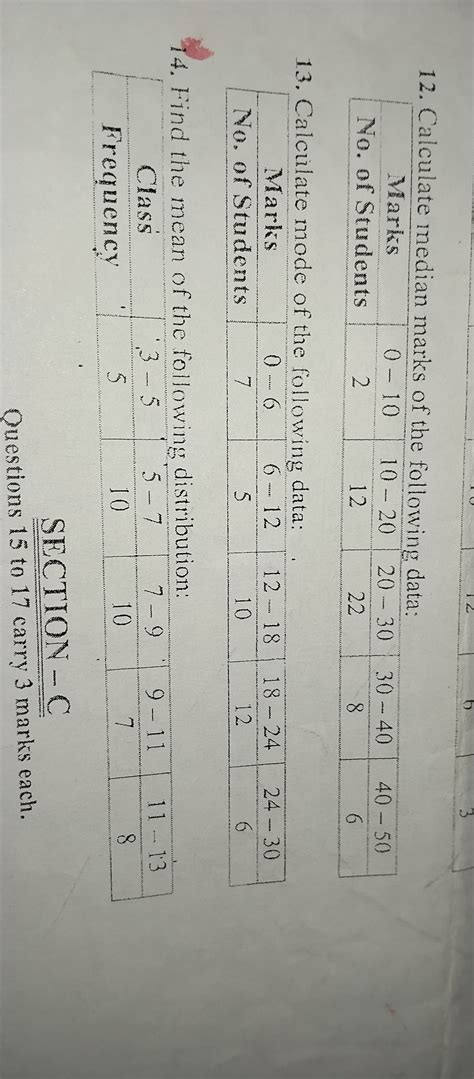 Calculate Median Marks Of The Following Data Begin Tabular C C