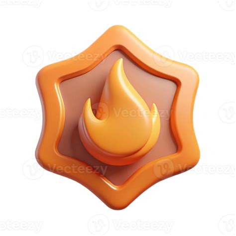 Magnificent Intense Contemporary Flame Shaped Badge With Pointed Tips Clean Lines Flat Color
