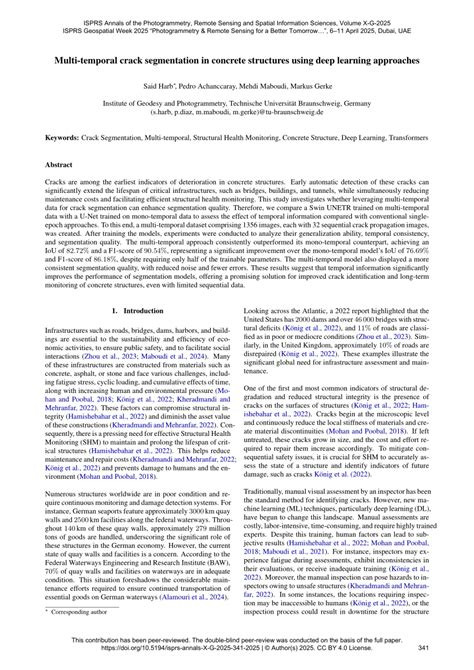 Pdf Multi Temporal Crack Segmentation In Concrete Structures Using
