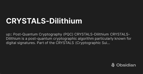 Crystals Dilithium Obsidian Publish