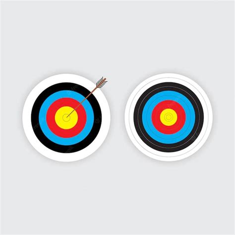 Archery Target Board With Arrow Vector
