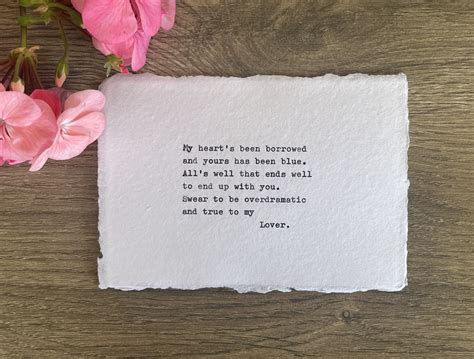 Hand Typed Typewriter Print Taylor Swift “lover” Lyrics Crafted On