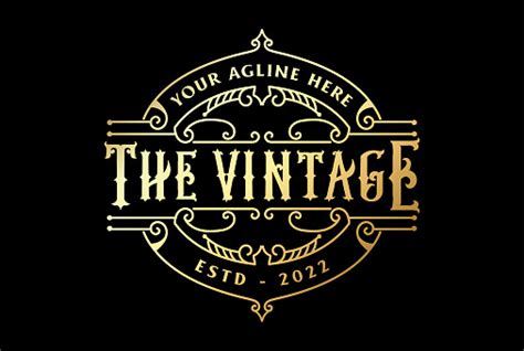 빈티지 레트로 장식 테두리 프레임 로얄 배지 엠블럼 스탬프 라벨 아이콘 디자인 벡터 라벨에 대한 스톡 벡터 아트 및 기타 이미지