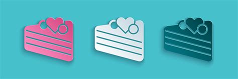 파란색 배경에 격리된 하트 아이콘이 있는 종이 컷 웨딩 케이크 행복한 발렌타인 데이 종이 아트 스타일 벡터 3차원 형태에 대한 스톡 벡터 아트 및 기타 이미지 Istock