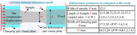 A Finite Element Simulation Model B Sample Geometries Investigated Download Scientific