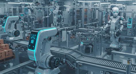Automated Factory Production Line Futuristic Automated Factory With