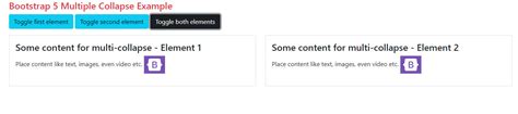 Bootstrap 5 Collapse Show Hide Content