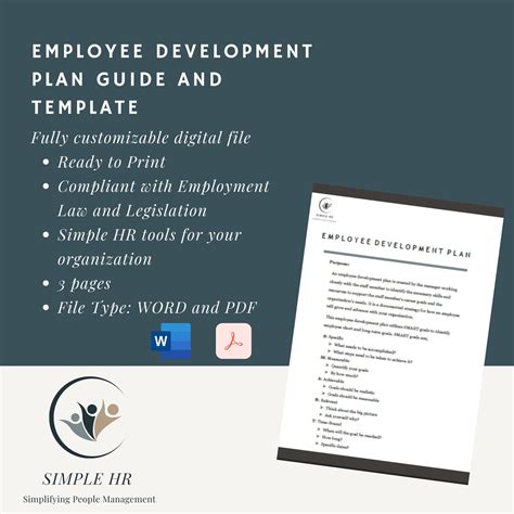 Employee Smart Goals Development Plan Guide And Template Etsy Canada