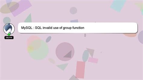 Mysql Sql Invalid Use Of Group Function смотреть онлайн видео от