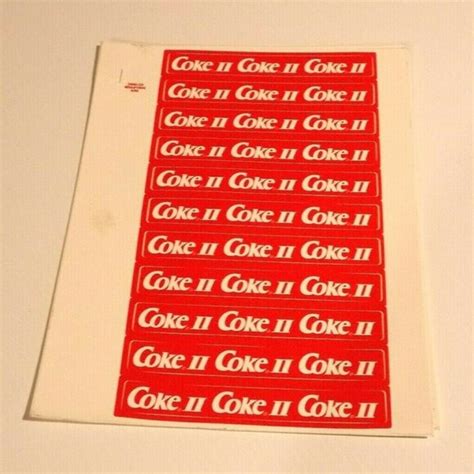 Coca Cola Office 22 Coke Ii Soda Stickers Coca Cola Usa Adv Sheet