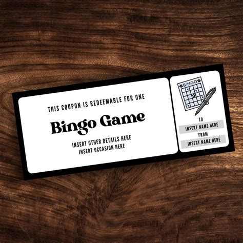 Bingo Certificate Template Etsy