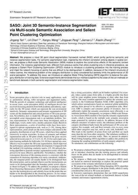 Saso Joint 3d Semantic Instance Segmentation Via Multi Scale Semantic
