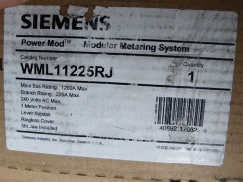 New Wml11225rj Siemens Power Mod Modular Metering System Meter Stack