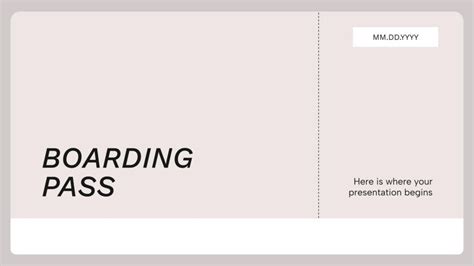 Boarding Pass Presentation