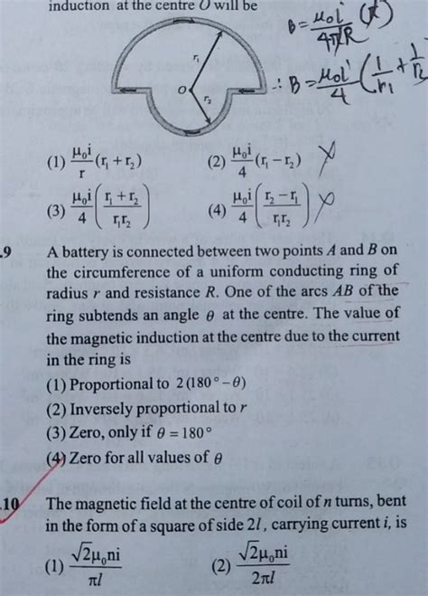 10 The Magnetic Field At The Centre Of Coil Of N Turns Bent In The Form