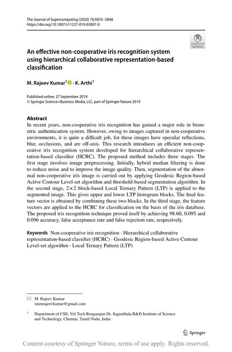 An Effective Non Cooperative Iris Recognition System Using Hierarchical