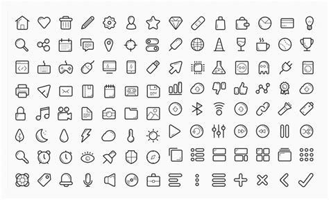 Vector Line Icons Set Eps