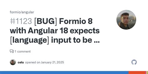Bug Formio 8 With Angular 18 Expects Language Input To Be An