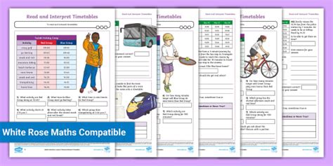 👉 Read And Interpret Timetables Differentiated Maths Worksheets