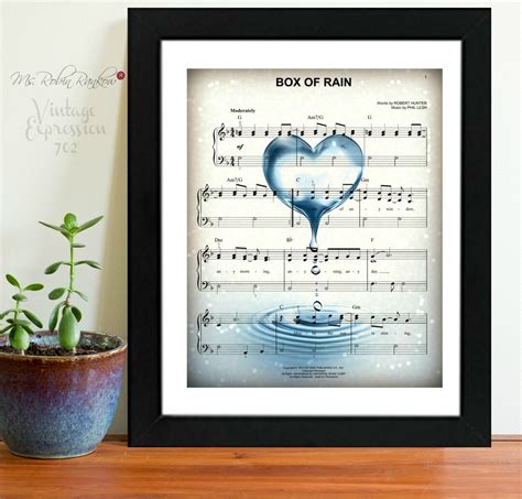 Grateful Dead Box Of Rain Bokeh Stars Raindrop Heart On Song Music
