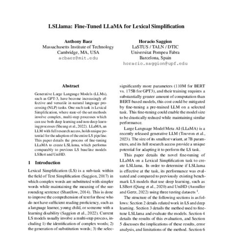 Lsllama Fine Tuned Llama For Lexical Simplification Acl Anthology