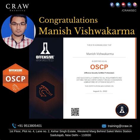 Mohit Yadav On Linkedin Oscp Offensivesecurity Crawsec