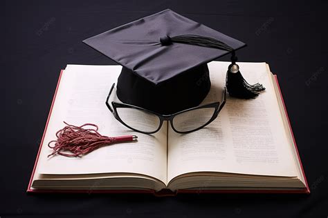 책에 졸업 모자와 안경 교육 누끼 모자 배경 일러스트 및 사진 무료 다운로드 Pngtree