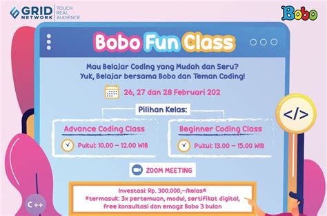 Pengin Belajar Coding Tapi Tetap Seru Gabung Aja Di Bobo Fun Class Cewekbanget