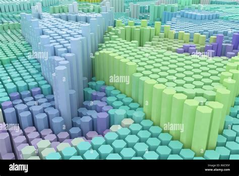 Colorful 3d Rendering Shape Composition Block Geometric Structure Decorative Illustrations