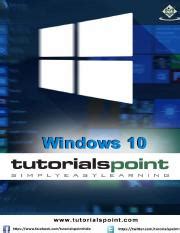 Windows Tutorial Pdf Windows About The Tutorial Windows Is The Latest OS Version From