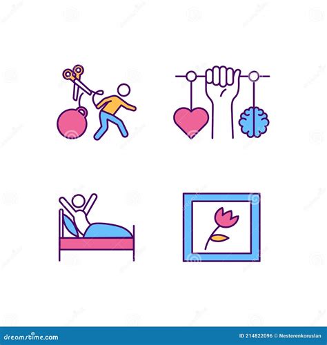 Self Improvement Rgb Color Icons Set Stock Vector Illustration Of Personal Positive 214822096