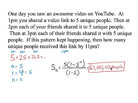 Geometric Series Word Problems Worksheets Library