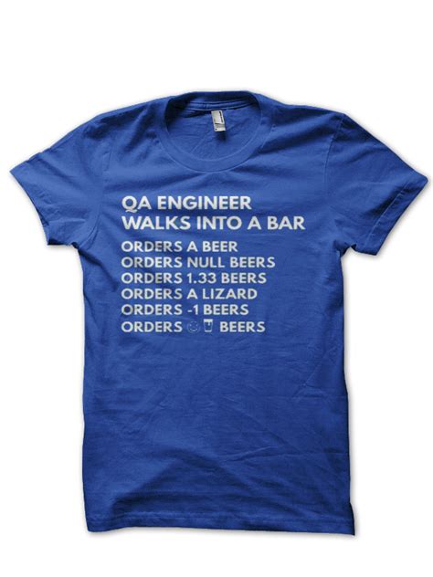 Qa Engineer Walks Into A Bar Royal Blue Half Sleeve T Shirt Swag Shirts