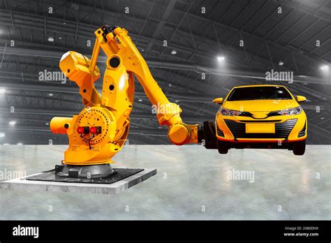 Automated Robot Arm Assembly Line Manufacturing High Tech Green Energy