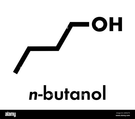 N Butanol 1 Butanol Molecule Used As Flavouring And As A Solvent Skeletal Formula Stock