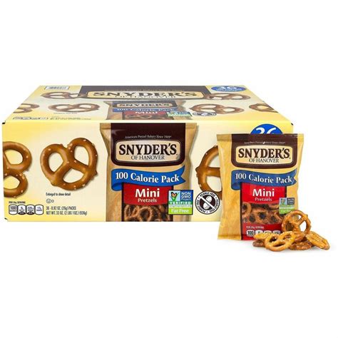 Green Rabbit Snyders Mini Pretzels Low Calorie Individually Wrapped