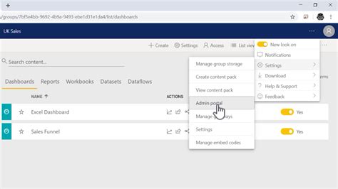 In The Admin Portal Click On Tenant Settings