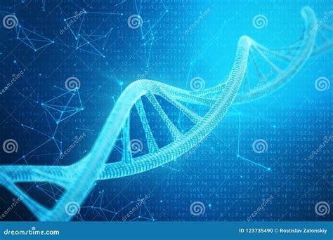 Digital Dna Molecule Structure Concept Binary Code Human Genome Dna Molecule With Modified