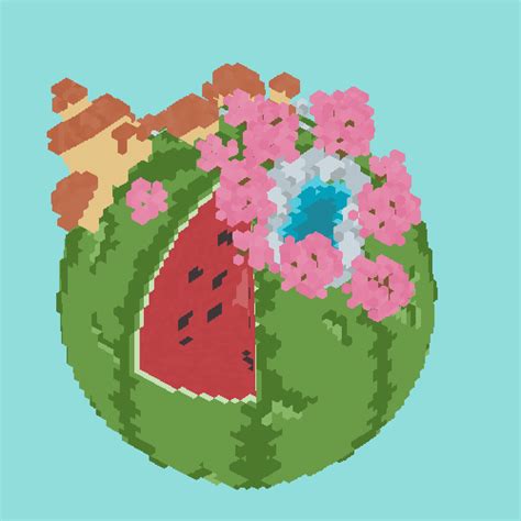 watermelon voxel planet on imgur