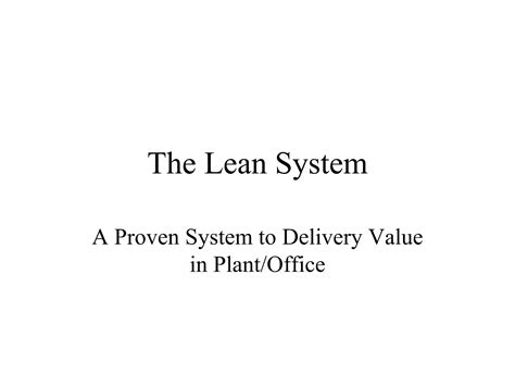 Lean Principles Ppt
