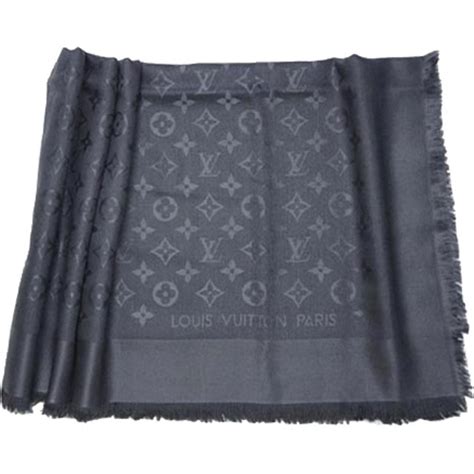 Louis Vuitton Classical Monogram Scarf Grey Silk Ref53293 Joli Closet
