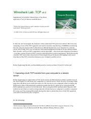 Wireshark TCP Pdf Wireshark Lab TCP V6 0 Supplement To Computer