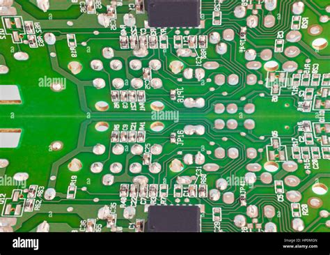 Electronic Integrated Circuitry Macro Mirror Detail Technology Background Horizontal Stock