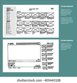 Website Ui Wire Frames Stock Vector Royalty Free 405445093 Shutterstock