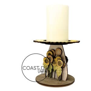 Sunflower Candle Holder Svg Digital File Glowforge Ready Etsy