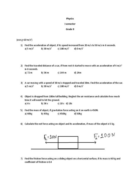 9 Grade Physics I Semester Pdf 9 Grade Physics I Semester Pdf