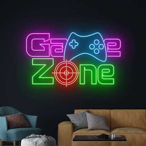 Game Zone Neon Sign Game Controller Led Sign Game Player Led Light Gaming Neon Light Gamer