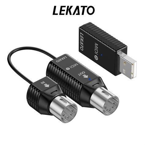 Lekato Wireless Midi Adapter Bluetooth5 0 Low Latency 5 Pin For Electric Piano Keyboard Ewi