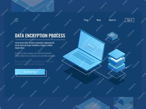 Free Vector Data Encryption Process Protection Digital Information