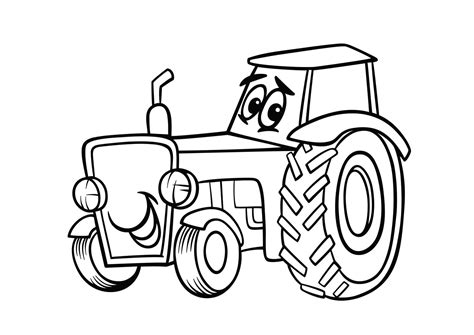 웃는 트랙터 색칠하기 도안 무료 색칠공부 도안